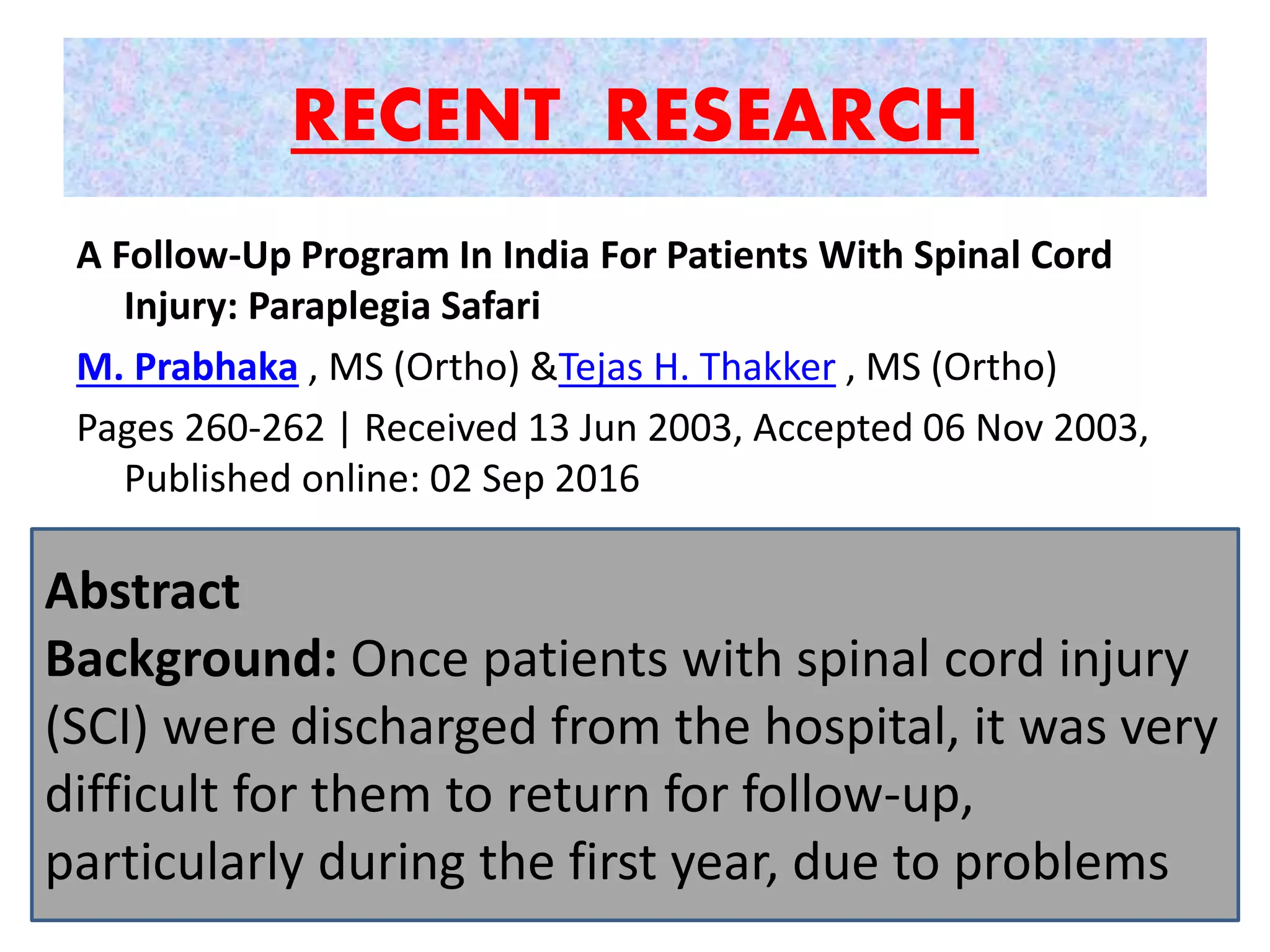 spinal cord injury ppt | PPTX