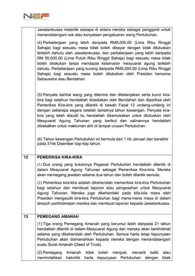 NEF Constitution 2nd Revision | PDF