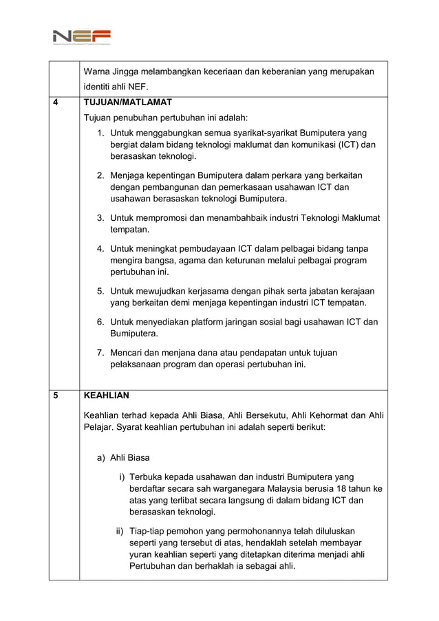 NEF Constitution 2nd Revision | PDF
