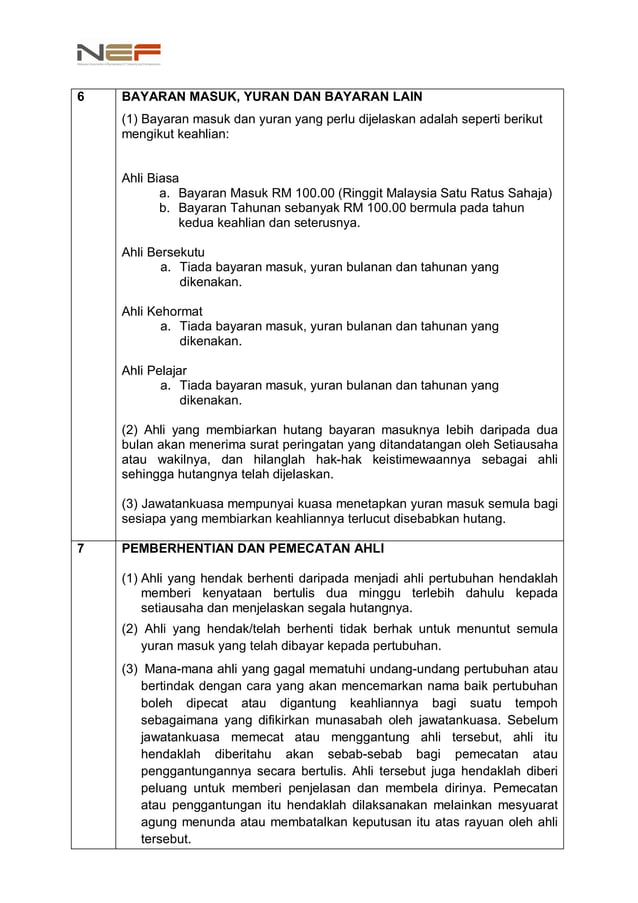 NEF Constitution 2nd Revision | PDF
