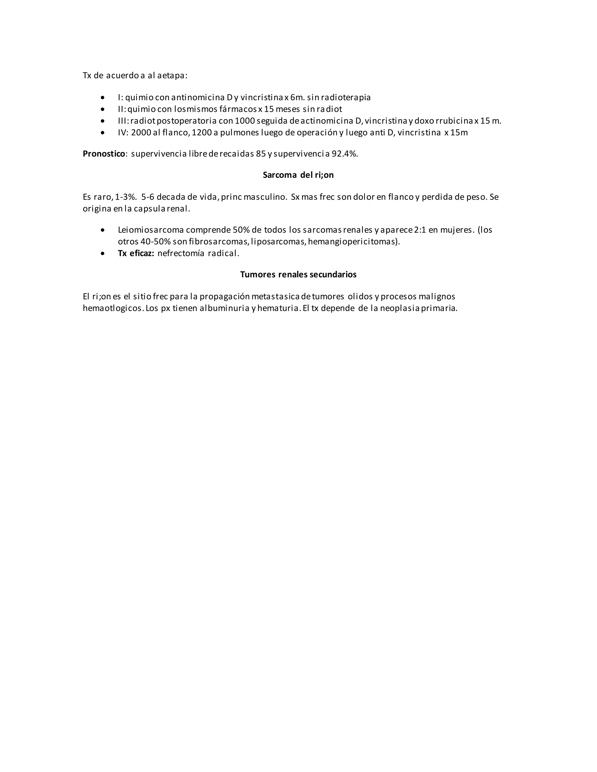 Nefroblastoma (tumor de wilms) | DOCX