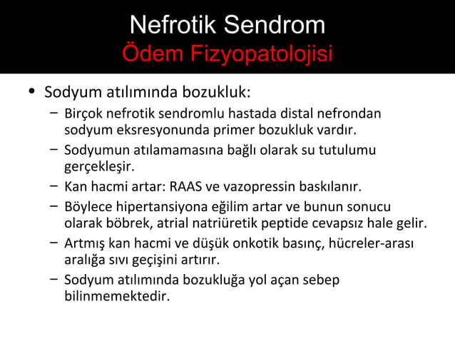 Nefrotik sendrom (fazlası için www.tipfakultesi.org ) | PPT