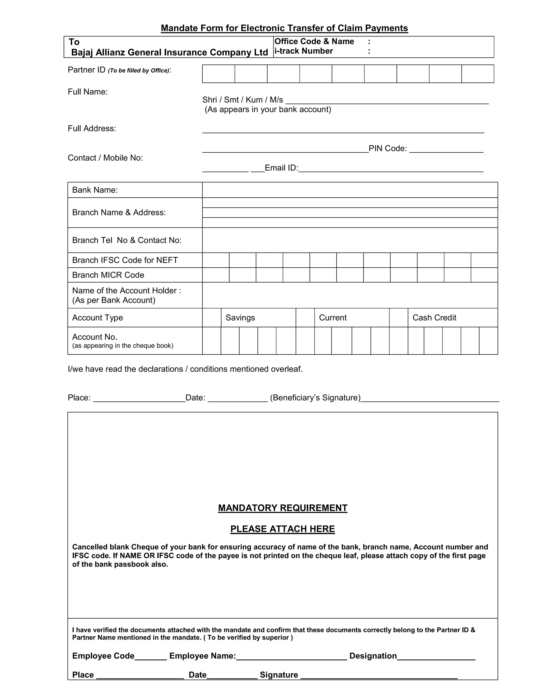 Neft mandateform | PDF