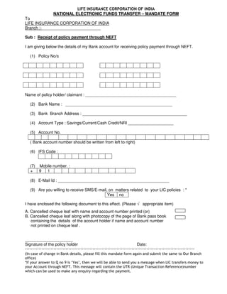 Neft mandate form_format(1) | PDF