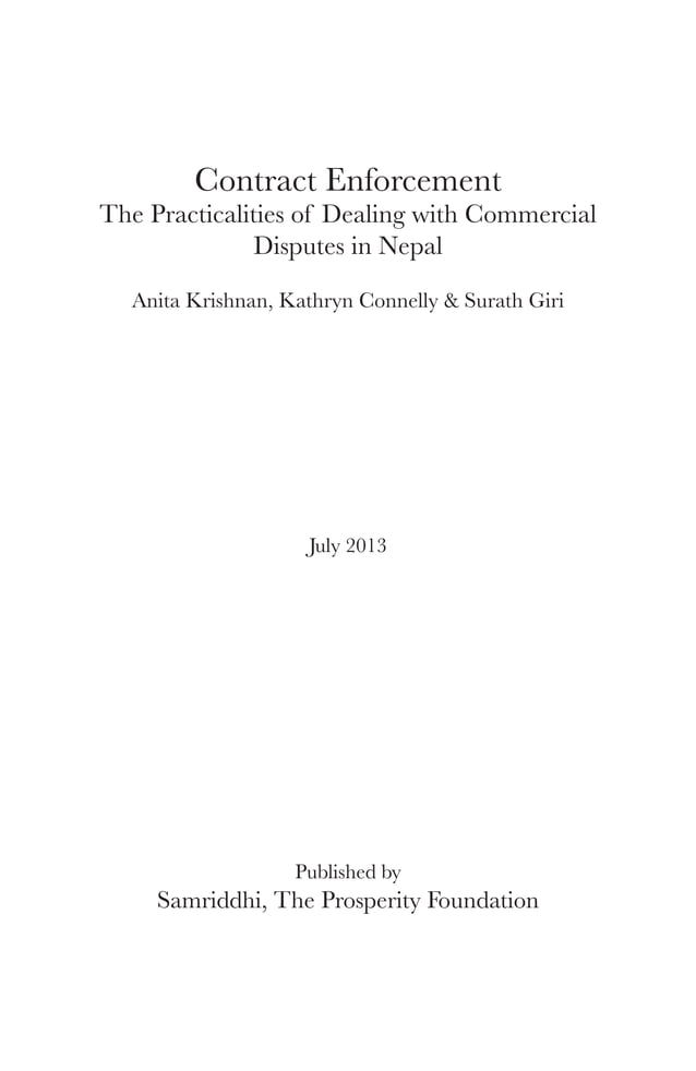 Contract Enforcement: The Practicalities of Dealing with Commercial ...