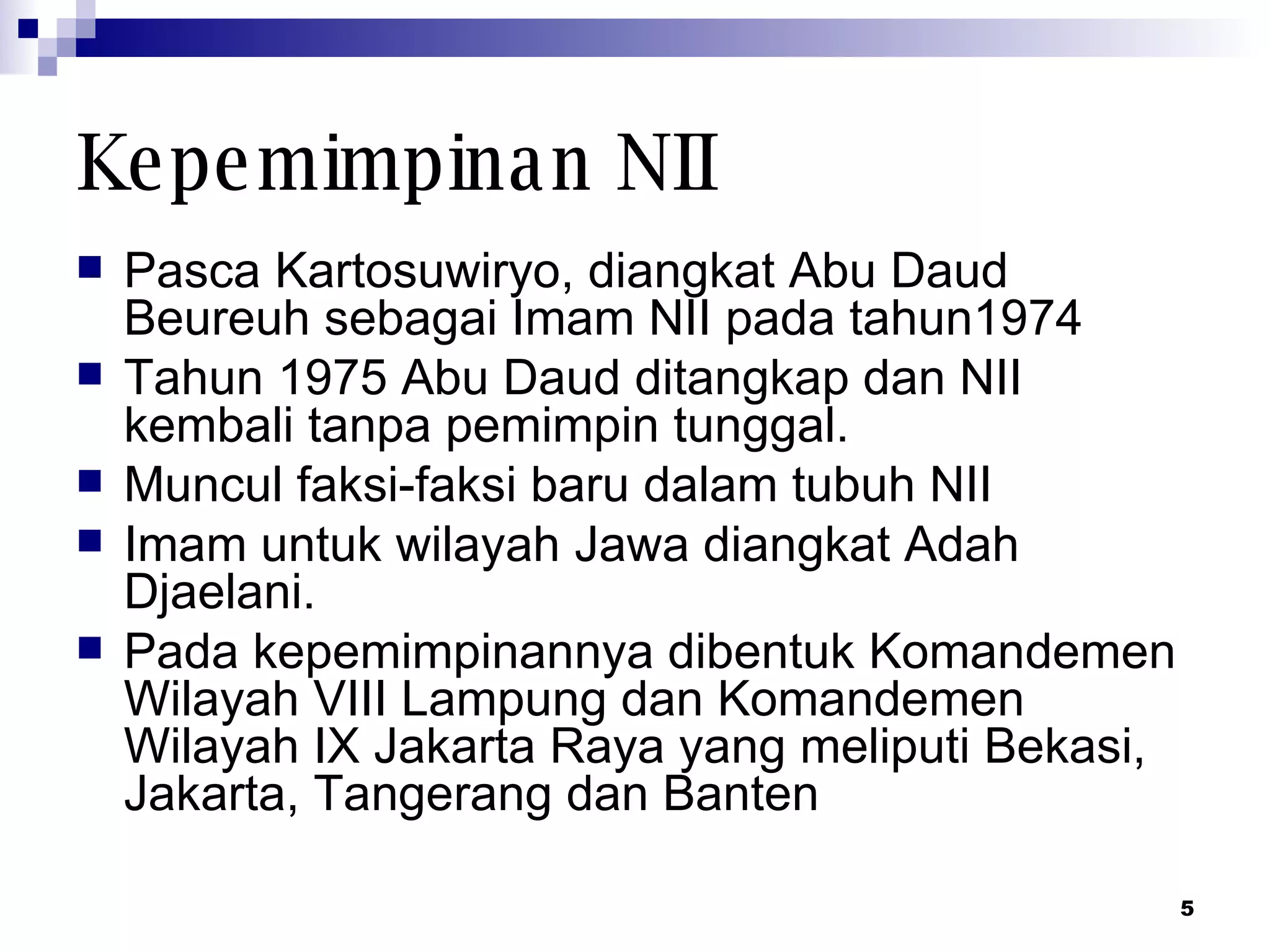Negara Islam Indonesia KW IX oleh Sukanto | PPT