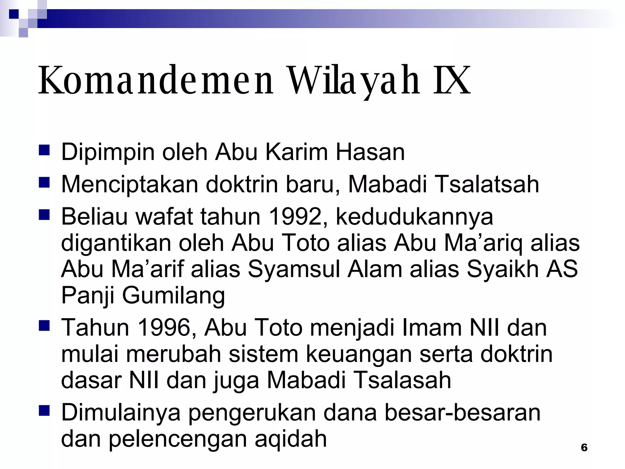 Negara Islam Indonesia KW IX oleh Sukanto | PPT