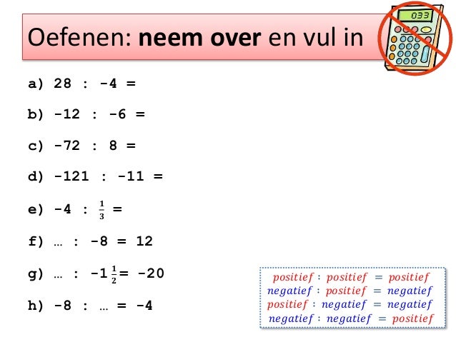 Negatieve getallen havo