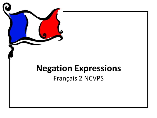 Negation Expressions in French | PPTX