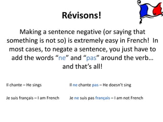 Negation Expressions in French | PPTX
