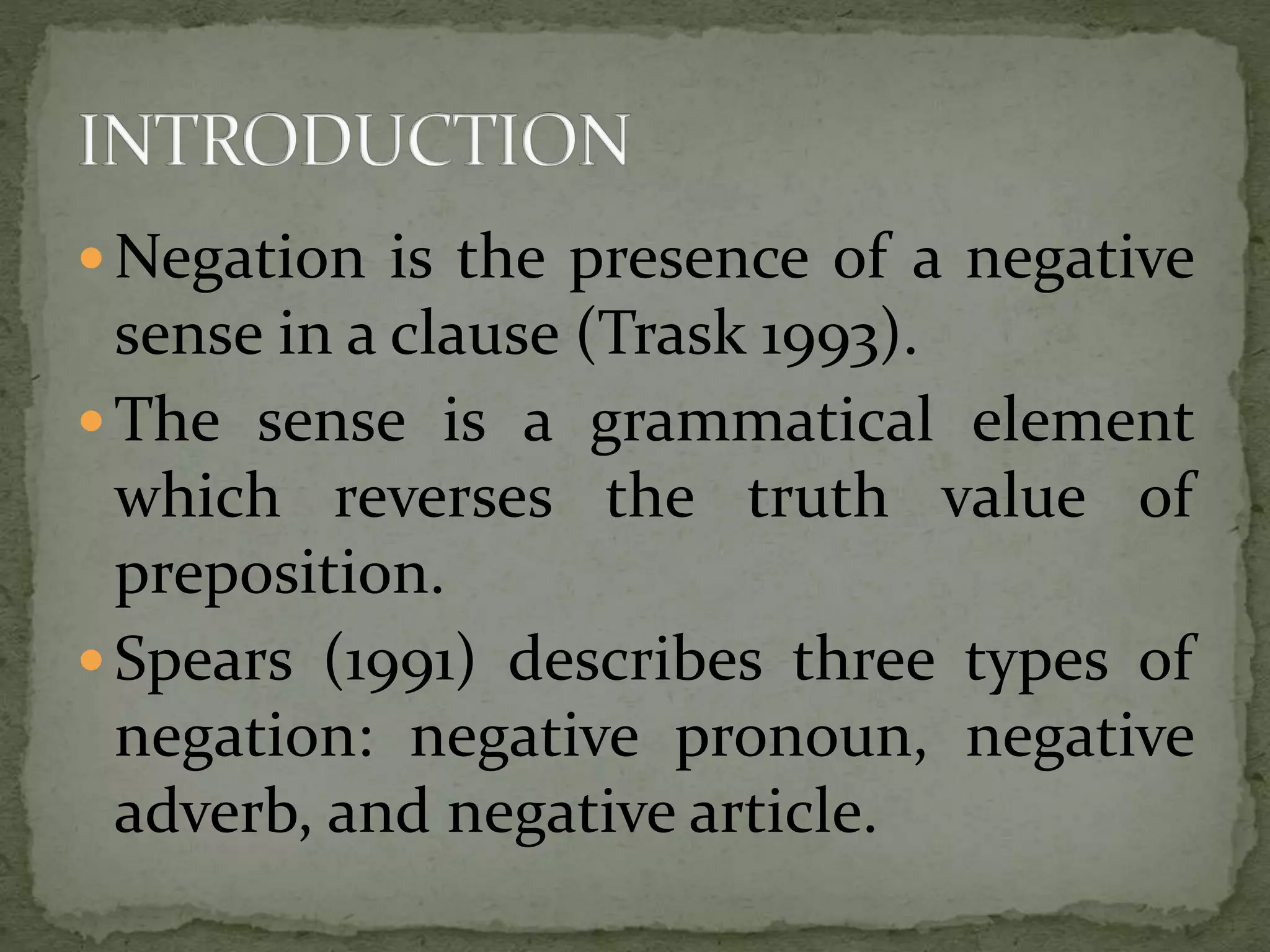 Negations (Morphology) | PPT