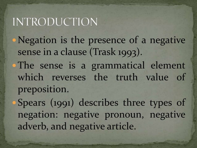 Negations (Morphology) | PPT