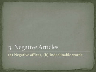 Negations (Morphology) | PPT