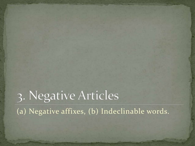 Negations (Morphology) | PPT
