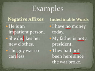 Negations (Morphology) | PPT