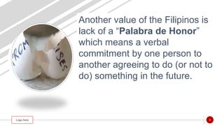 Negative Filipino Values | PPTX