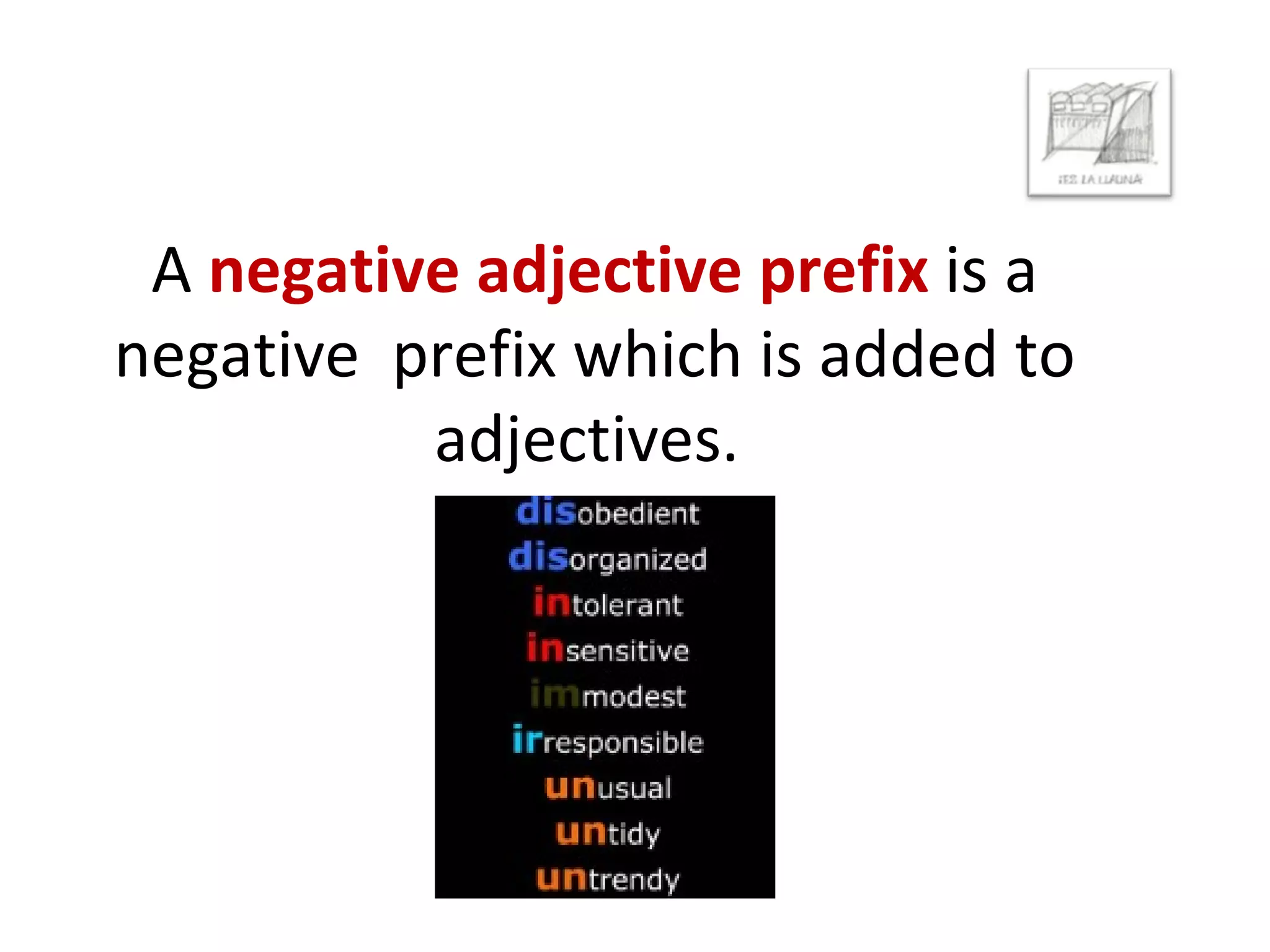 Negative adjective prefixes | PPT