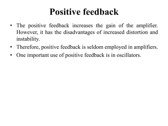 Negative amplifiers and its types Positive feedback and Negative ...