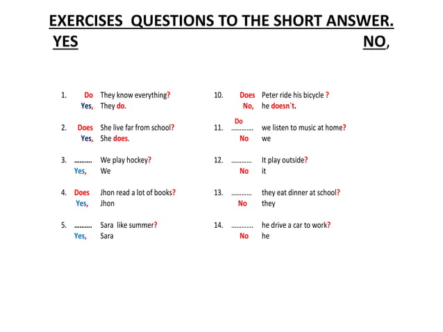 Negative and interrogative form simple present | PPTX