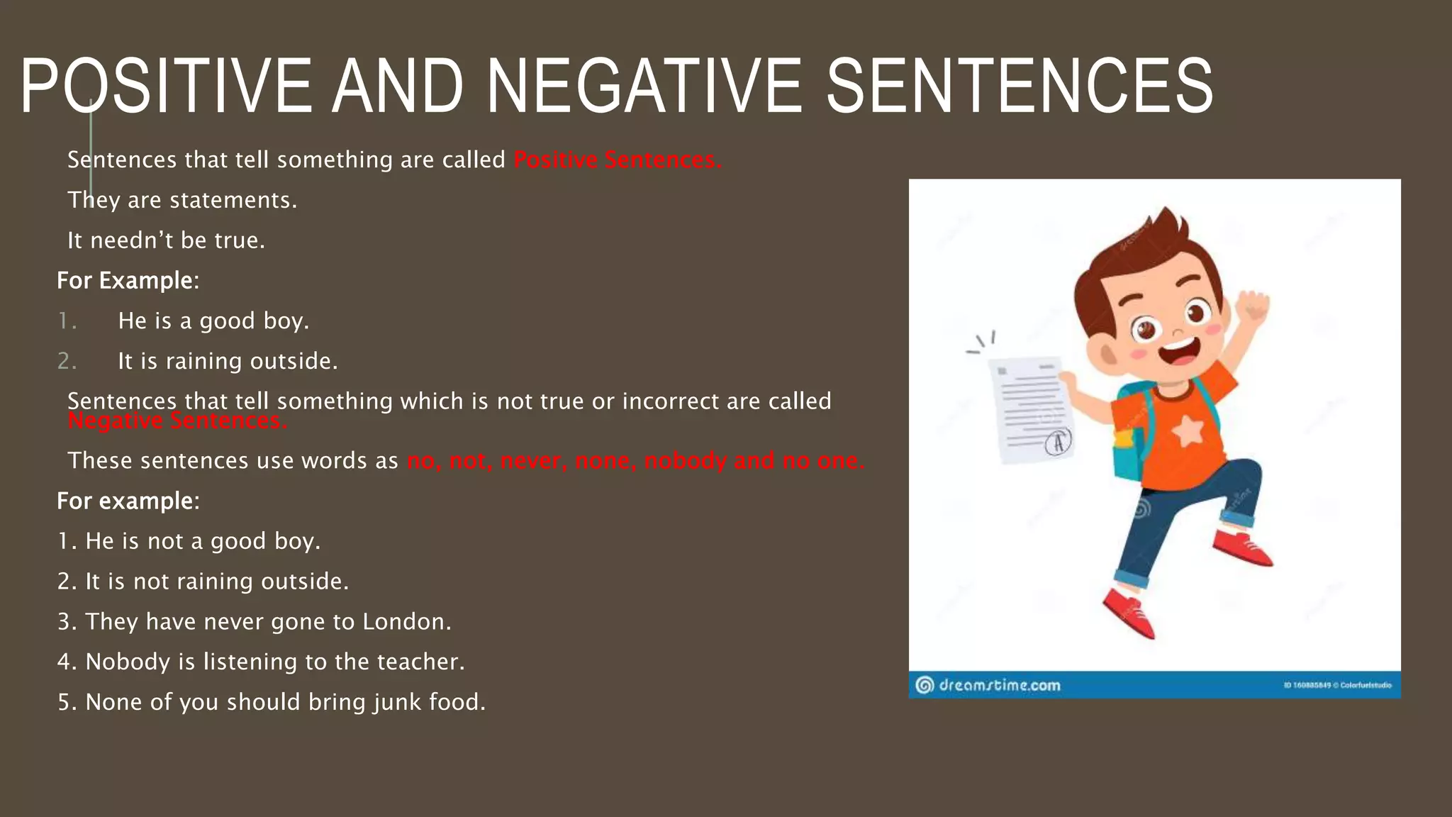 Negative and positive sentences | PPT