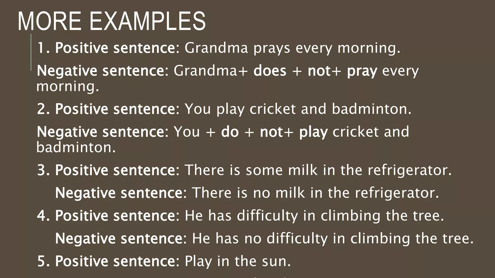 Negative and positive sentences | PPT