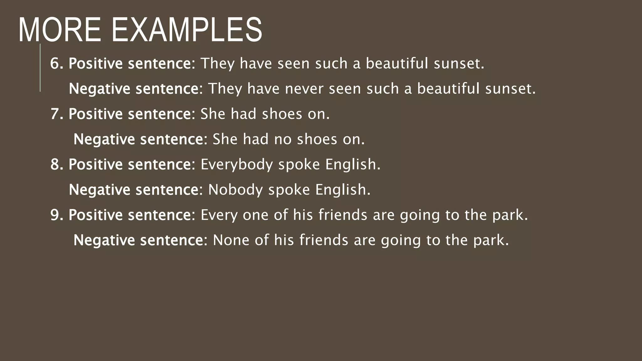 Negative and positive sentences | PPT