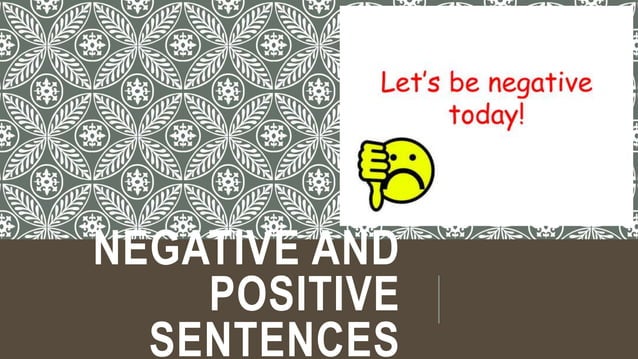 Negative and positive sentences | PPT