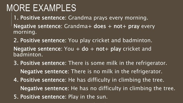 Negative and positive sentences | PPT