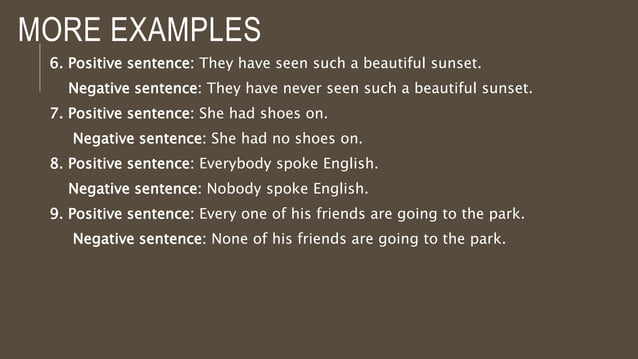 Negative and positive sentences | PPT
