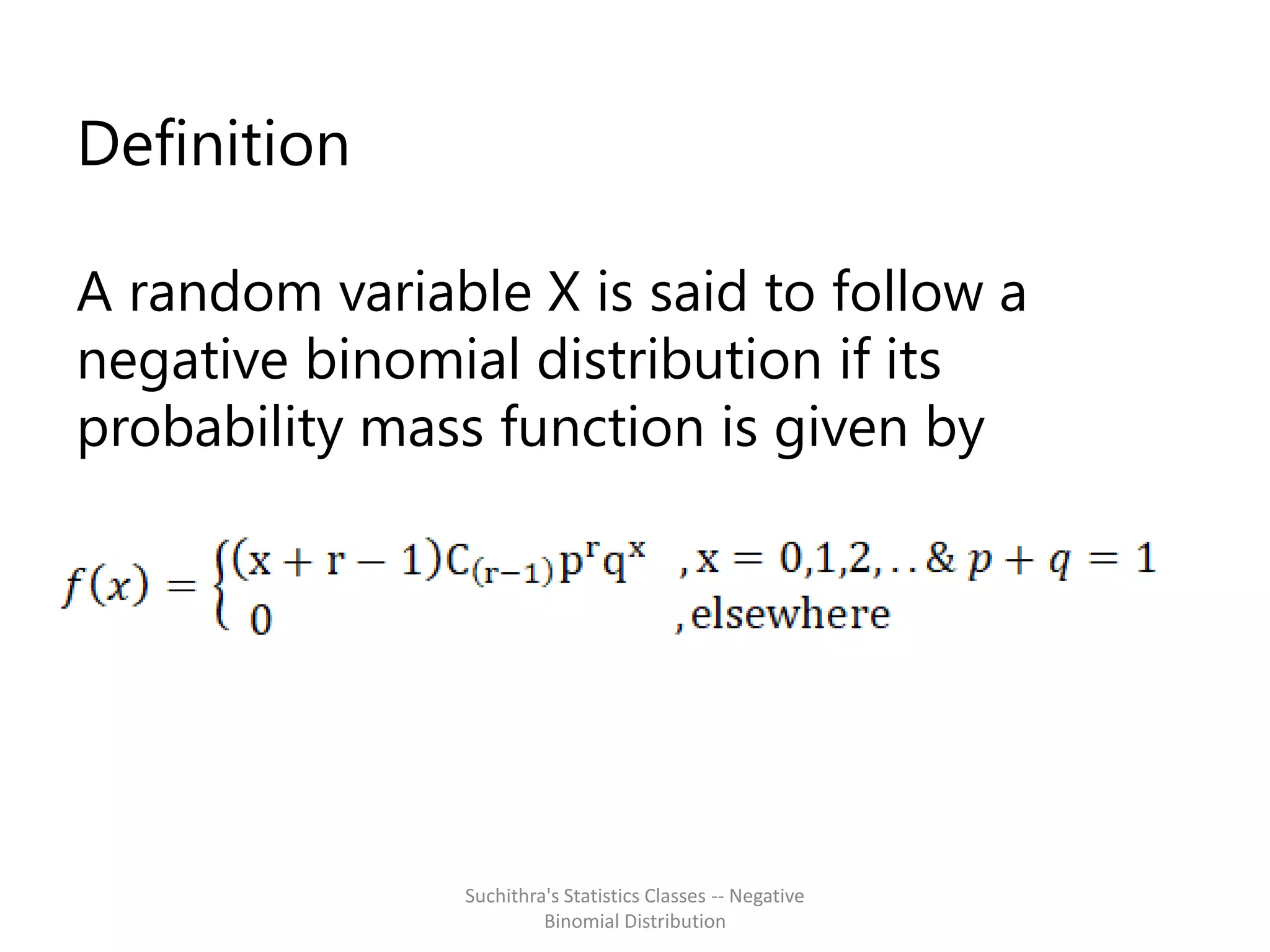 Negative Binomial Distribution | PPTX