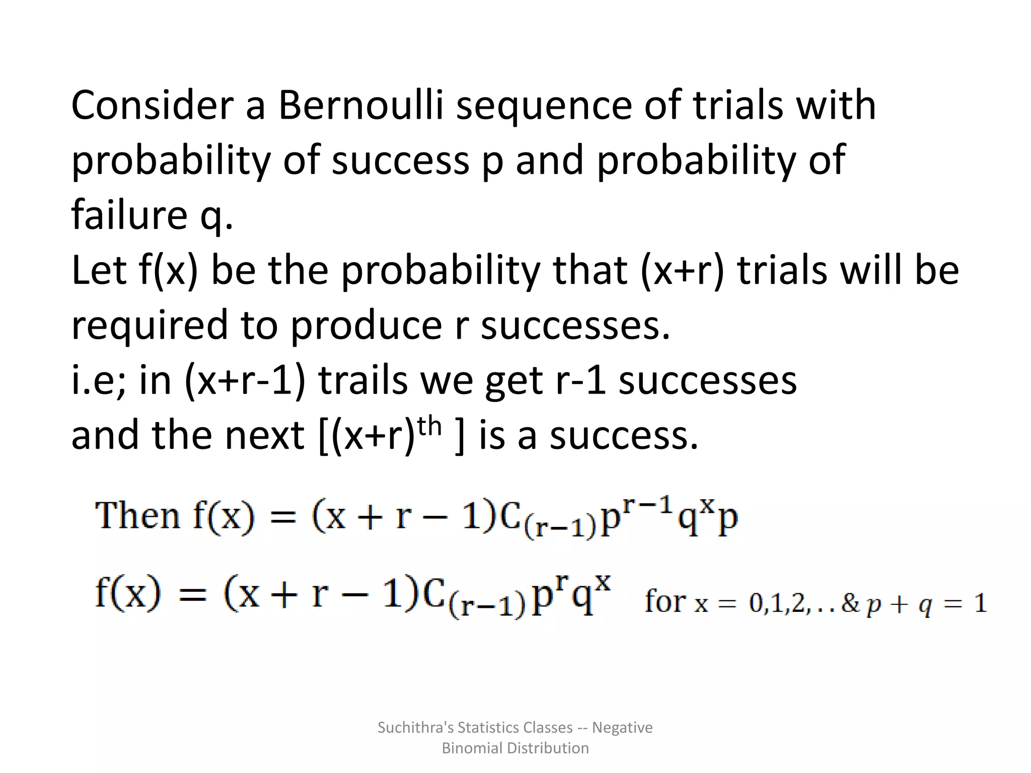 Negative Binomial Distribution | PPTX