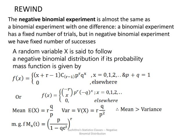Negative Binomial Distribution Pptx