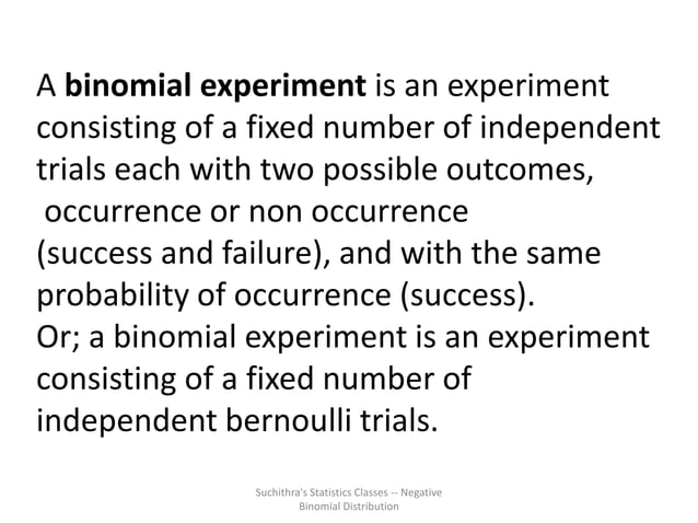 Negative Binomial Distribution Pptx