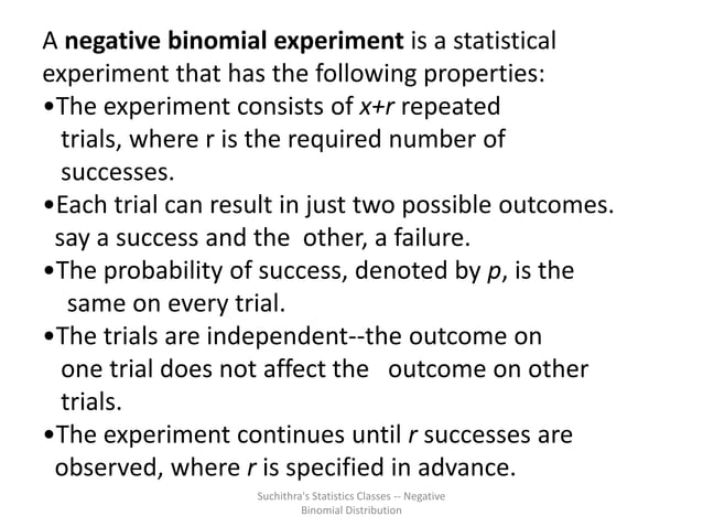 Negative Binomial Distribution | PPTX