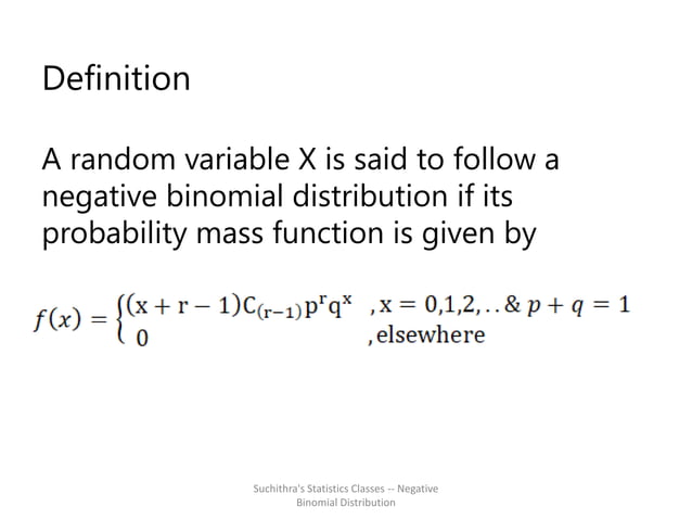 Negative Binomial Distribution | PPTX