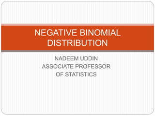 Negative binomial distribution | PPTX