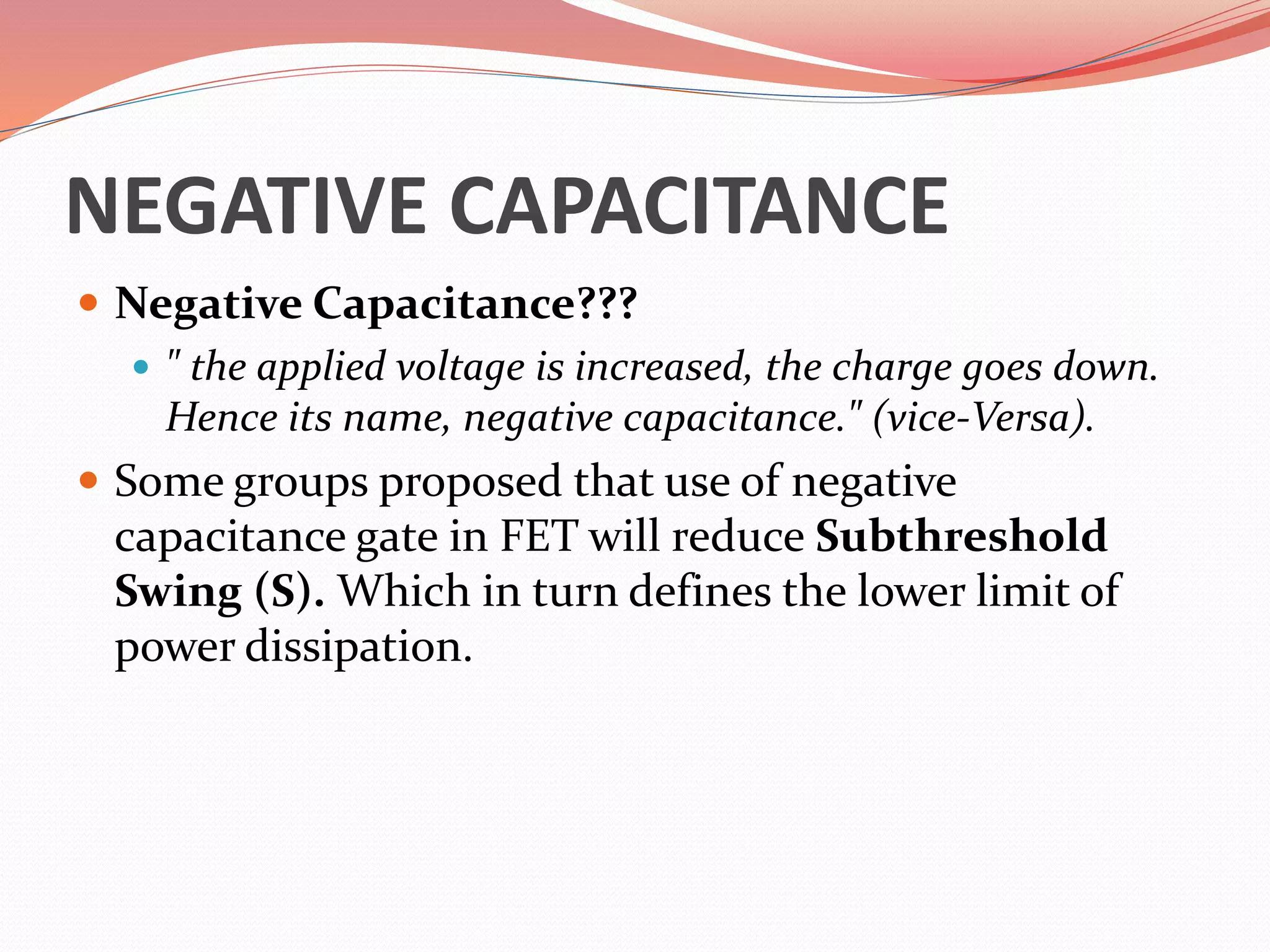 Negative Capacitance FET | PPTX