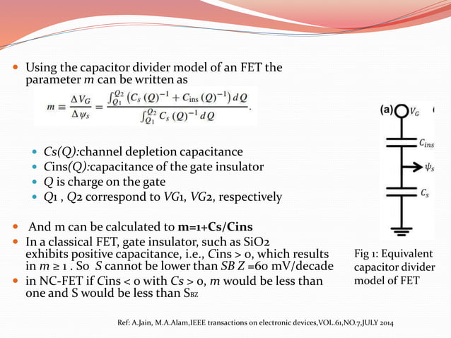 Negative Capacitance FET | PPTX | Physics | Science