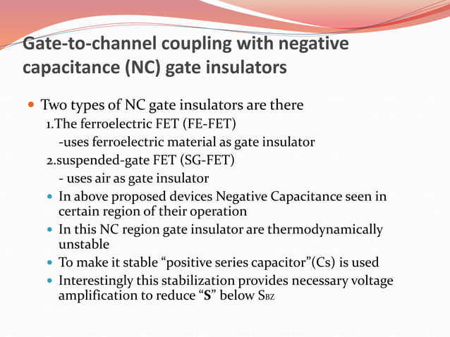 Negative Capacitance FET | PPTX | Physics | Science