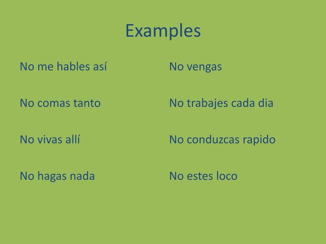 Negative commands (tú) | PPTX