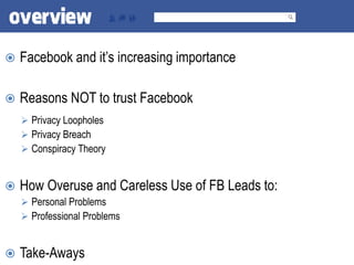 Negative effects of Facebook Use | PPTX