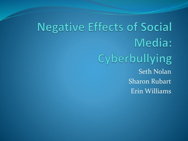 Negative effects of social media | PPTX | Social Networking | Internet