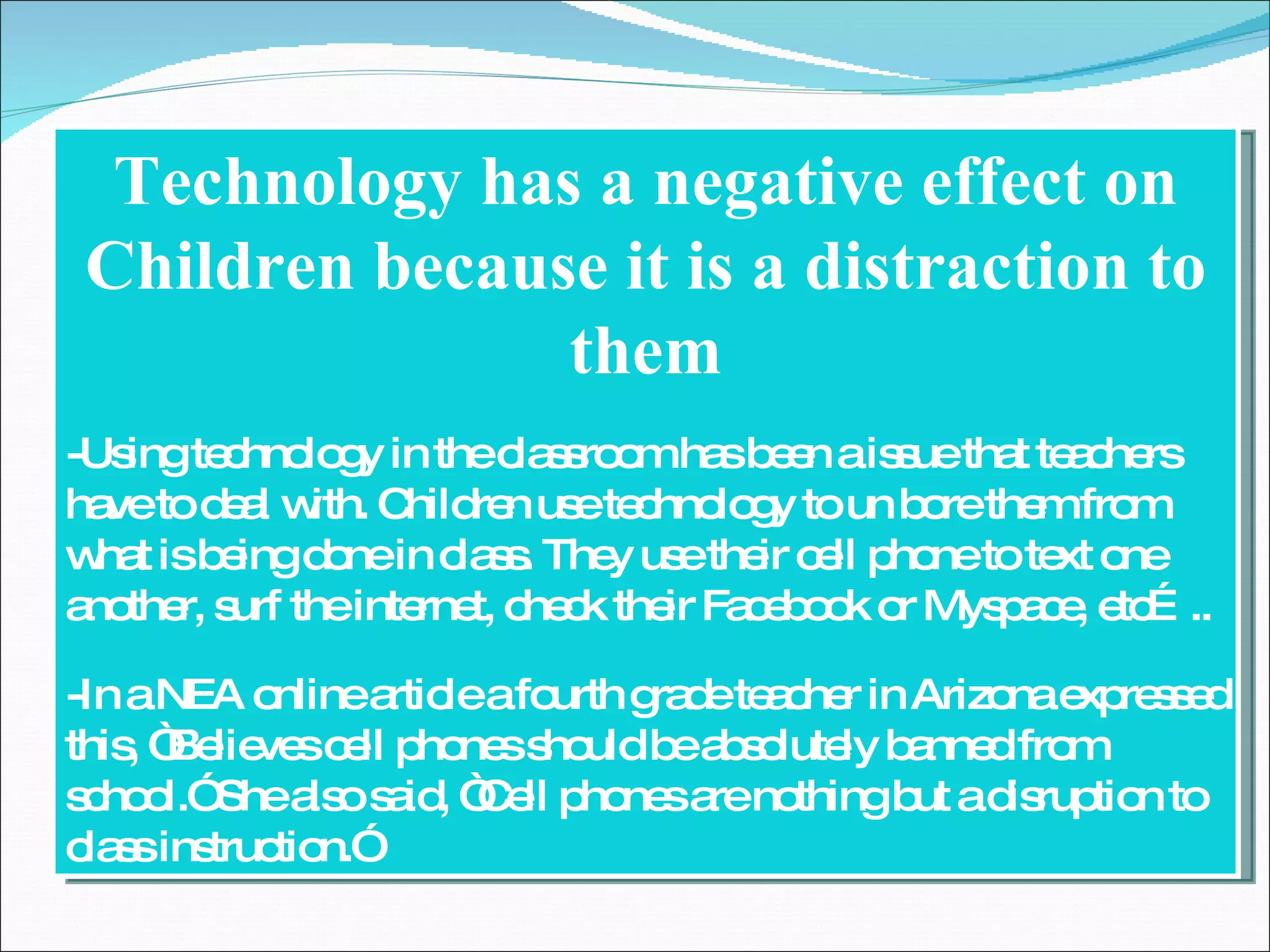 Negative Effects Of Technology On Children | PPT