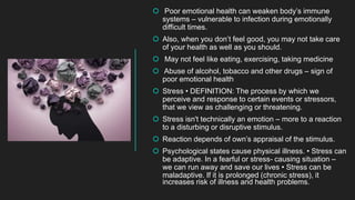 Negative emotions and health. | PPT