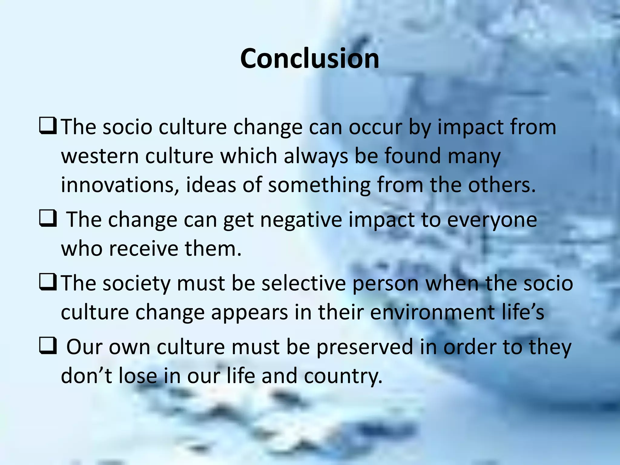 Negative impact of socio cultural change in indonesia | PPTX