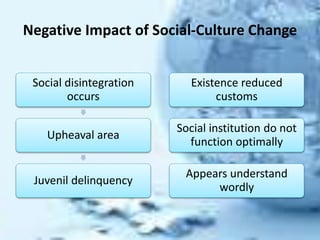 Negative impact of socio cultural change in indonesia | PPTX