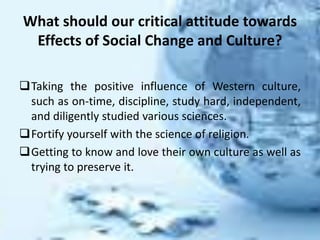 Negative impact of socio cultural change in indonesia | PPTX