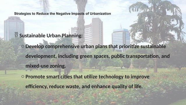 Negative Impacts of Urbanization and Strategies to Reduce These Impacts ...