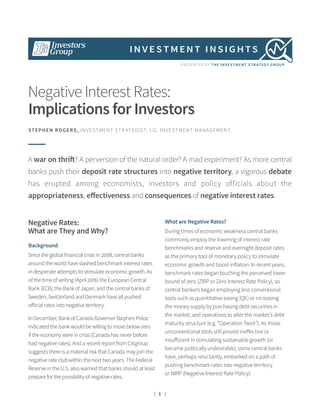 Negative interest rates | PDF