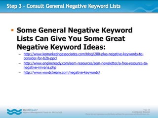 Negative Keywords: Tips, Tricks and Best Practices | PPT